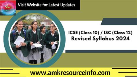 ICSE Class 10 And ISC Class 12 Revised Syllabus 2024 Released AMK RESOURCE WORLD
