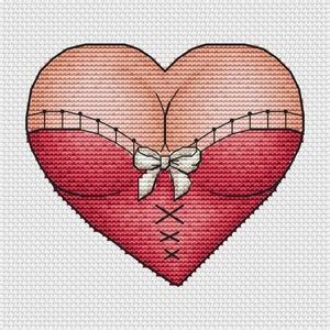 Sexy Hearts Set Of Cross Stitch Patterns PDF Instant Digital Download Adult Cross Stitch