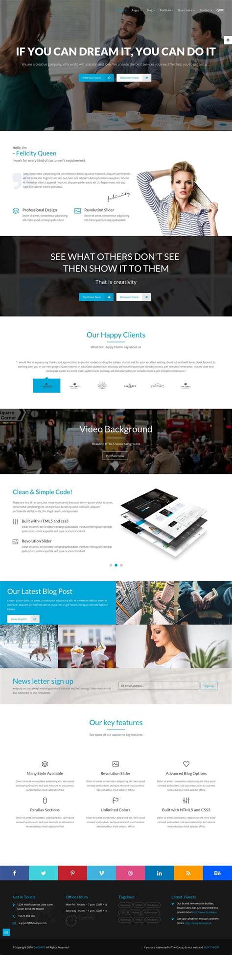 The Corps Multi Purpose Html5 Template Html5 Templates Html5