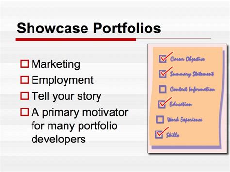 Showcase Portfolios Exploring Electronic Portfolios