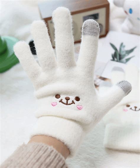 💗1 1 스마트폰터치가능💗 스마일 밍크 터치 겨울장갑 에이블리