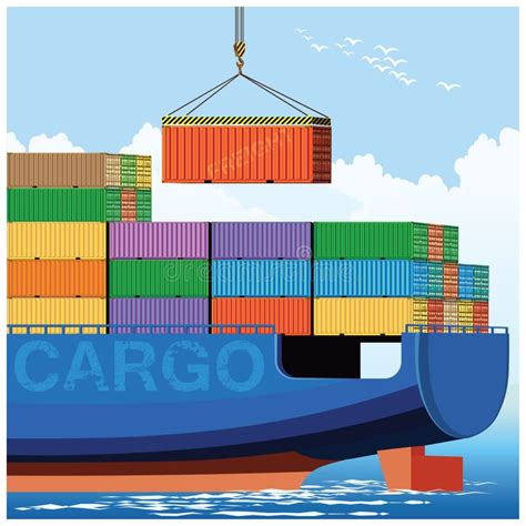 Loading On A Container Carrier Stock Vector Illustration Of Import Docks 89860100