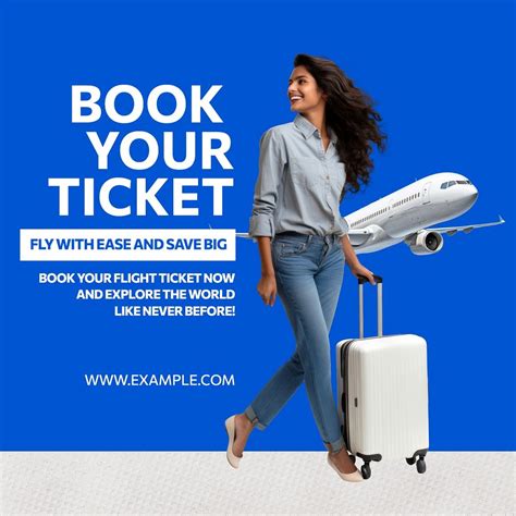 Flight Ticket Instagram Post Template Premium Editable Template