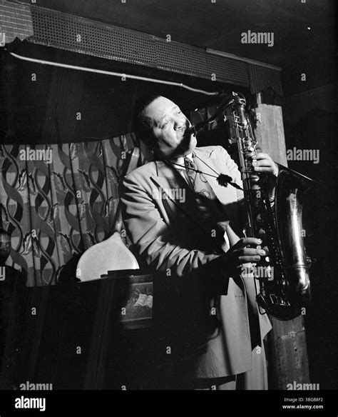 Lester Young Playing Tenor Sax At The Famous Door New York In Sept