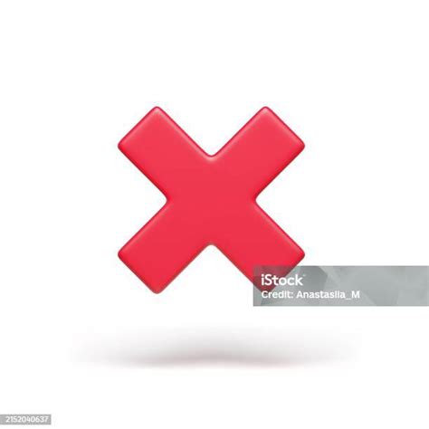 3d Style Realistic Red Wrong Check Mark Sign On White Stock Illustration Download Image Now
