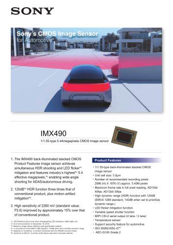 Imx490 Sony Semiconductors Pdf Catalogs Technical Documentation Brochure