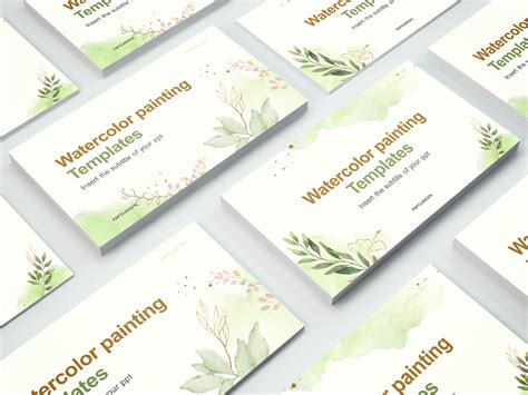 클래스101 25장 수채화 포트폴리오 예술 디자인 깔끔한 Ppt 템플릿265 피피티 파워포인트
