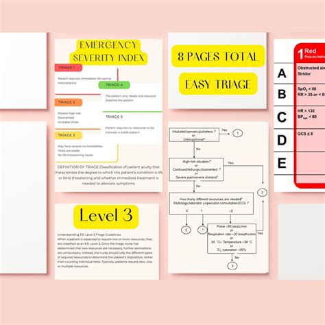 Er Triage Cheat Sheet Emergency Severity Index Pdf Download Etsy