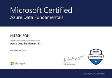 Azure Microsoftcertified Cloudskills Datafundamentals Opentowork Hiteshsoni Dataanalytics