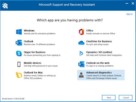 microsoft 지원 및 복구 도우미를 사용하여 outlook 검사 outlook microsoft learn