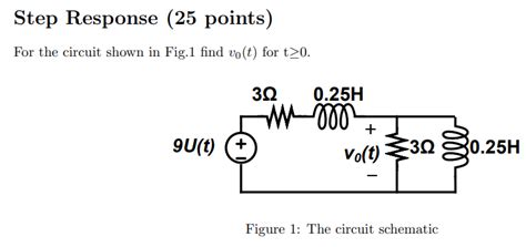solved step response 25 ﻿points for the circuit shown in