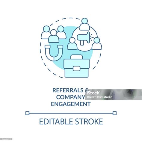 Referrals And Company Engagement Turquoise Concept Icon Stock Illustration Download Image Now
