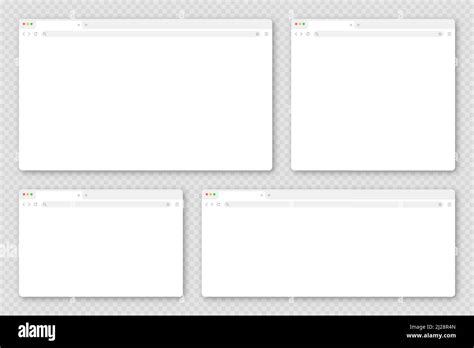 Blank Web Browser Window With Tab Toolbar And Search Field Modern