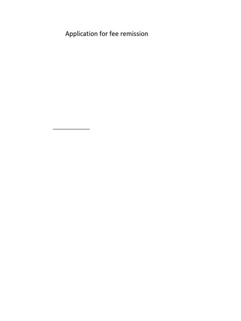 Application For Fee Remission Pdf
