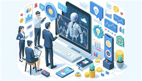 3d Flat Vector As Stock Trader Using Ai For Predictive Stock Trading Concept As A Vector