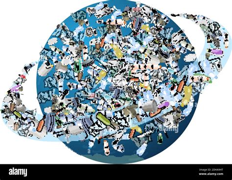 The Problem Of Pollution Of The Planet Space Debris The Garbage Plastic Bags On The Planet