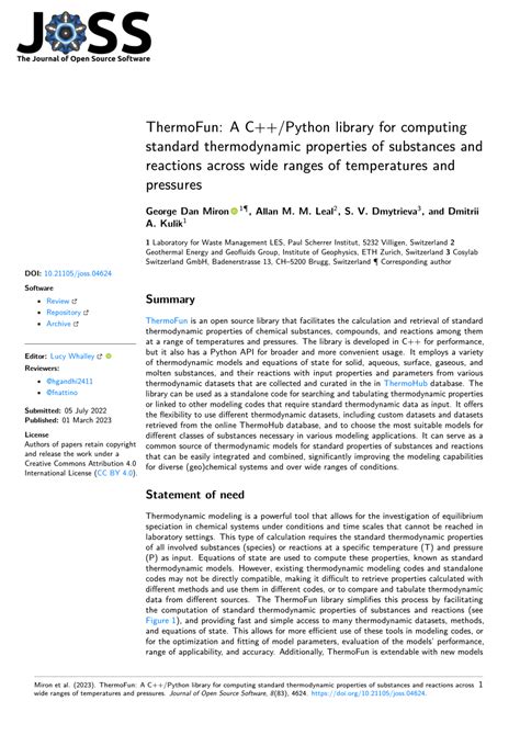 pdf thermofun a c python library for computing standard