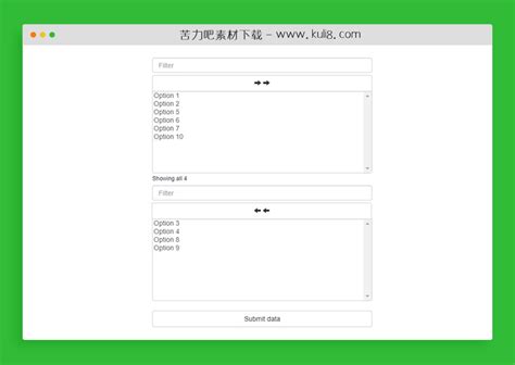 Jquery双列表框插件bootstrap Dual Listbox 苦力吧素材