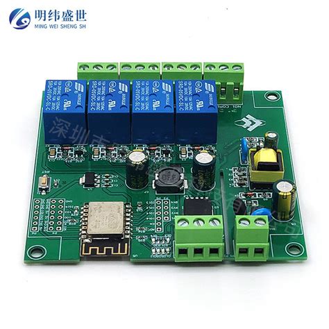 Esp8266 Wifi 四路繼電器模塊 Esp 12f開髮闆 二次開髮闆5v供電 蝦皮購物
