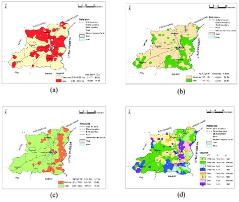 Gis Based Maps Of A Organic Carbon Content B Available Phosphorus