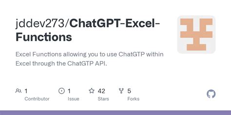 Github Jddev273chatgpt Excel Functions Excel Functions Allowing You To Use Chatgtp Within