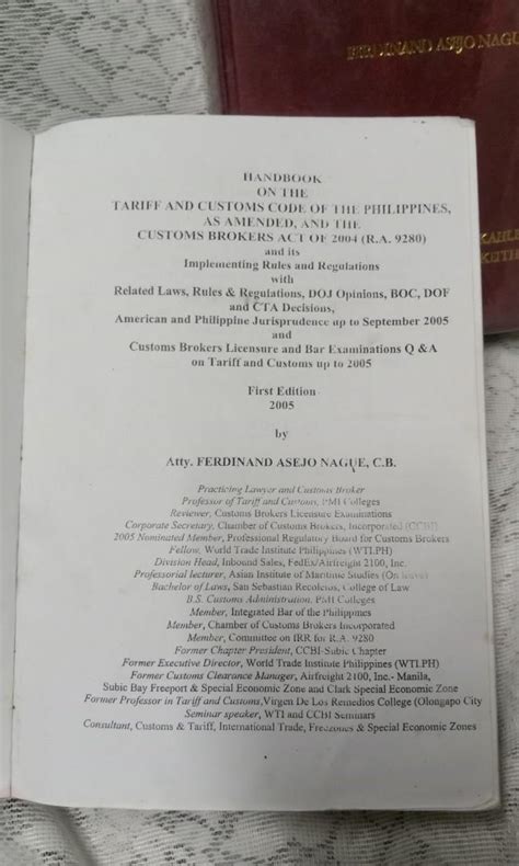 Tariff And Customs Code Of The Philippines Handbook Hobbies And Toys Books And Magazines