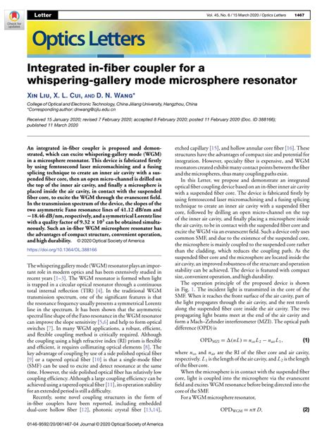 Integrated In Fiber Coupler For A Whispering Gallery Mode Microsphere