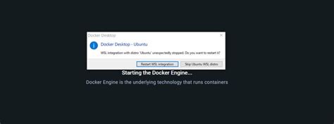 Docker Desktopの起動エラー「wsl Integration With Distor ‘ubuntu Unexpectedly