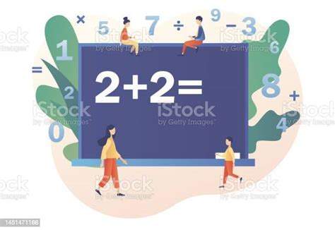 Mathematic Class Arithmetic Symbols On Chalk Board Tiny People Learning Math Education And