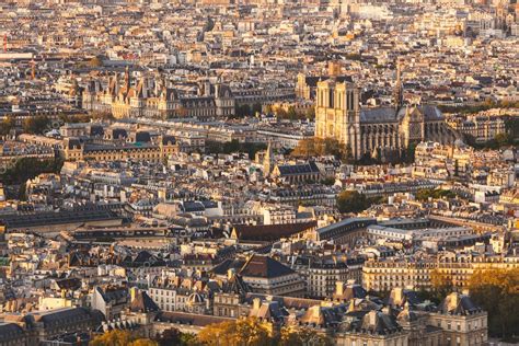 París Notre Dame Vista Aérea De La Catedral Al Atardecer 2024