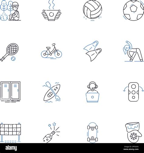 Physical Activity Line Icons Collection Exercise Fitness Movement