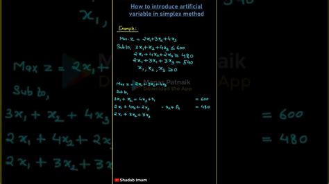 How To Introduce Artificial Variable In Simplex Tablepart 2 Youtube