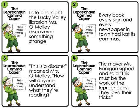 Comma Task Cards For Grades 3 5 Punctuation Capitalization Task Cards
