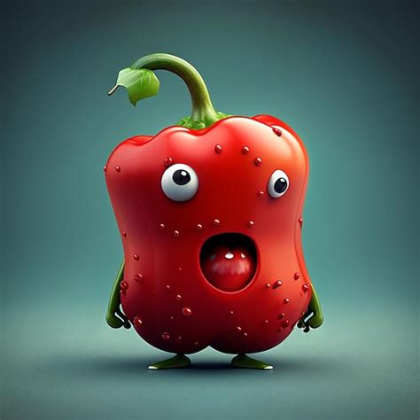 Premium Photo Cute Bell Pepper Character Illustration Using Generative Ai