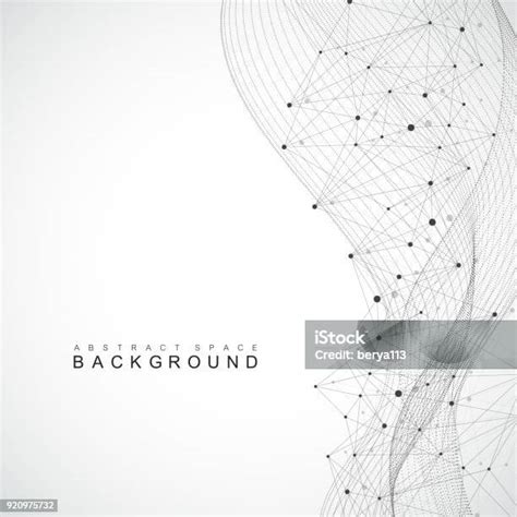 큰 복잡 한 데이터입니다 추상적인 배경 그래픽 통신입니다 깊이의 관점 배경 막입니다 화합물 라인과 점 최소한의 배열입니다 디지털 데이터 시각화입니다 큰 데이터 벡터 일러스트