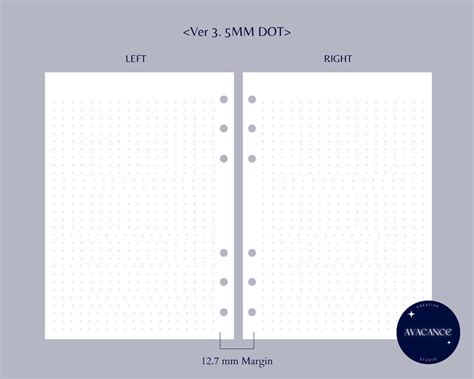 Notes Paper Set A Printable Insert Pdf Blank Line Grid Dot Layout