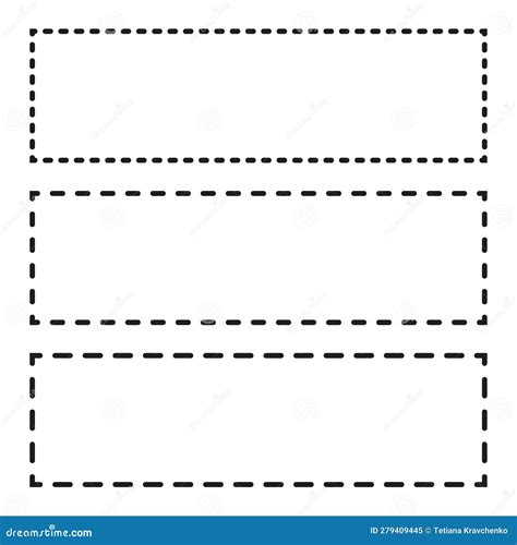 Dashed Rectangle Shape With Scissors Cutting Outline Shape Cutout