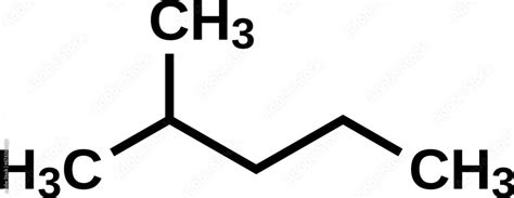 Isohexane Structural Formula 2 Methylpentane Hexane Isomer Vector