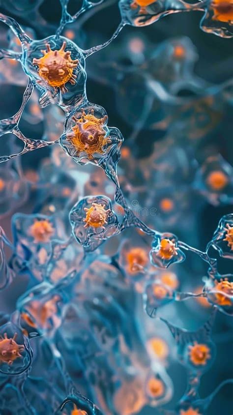 Abstract Cell And Tissue Structures Under A Microscope Concept Of Microbiology Cellular