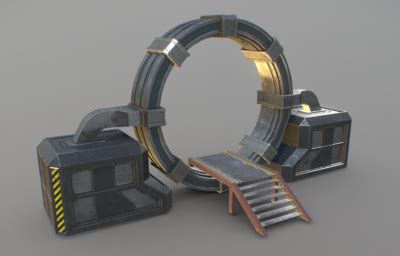 科幻传送门展台场景 写实传送门模型 科幻场景模型库 Blenderblend模型下载 Cg模型网