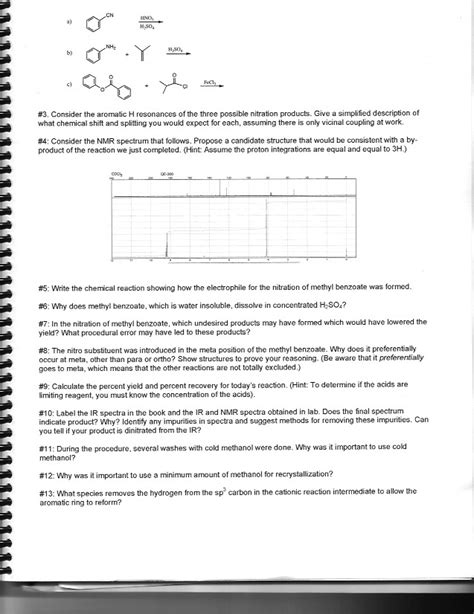 Solved The Experiment Carried Out Was The Nitration Of