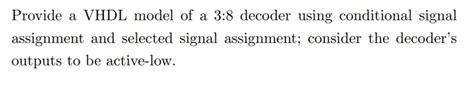 solved provide a vhdl model of an 8 1 mux using conditional