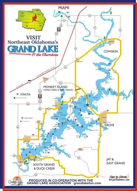 Map Of Grand Lake Of The Cherokees Oklahoma