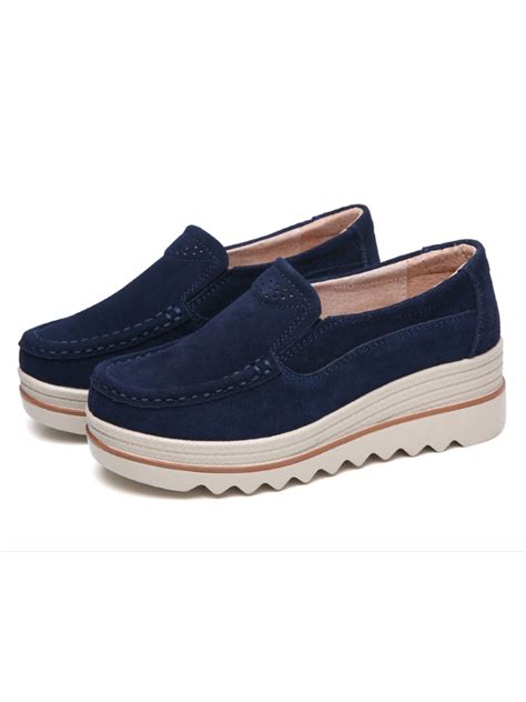 Audeban Womens Slip On Platform Shoes Suede Leather Loafers Comfort
