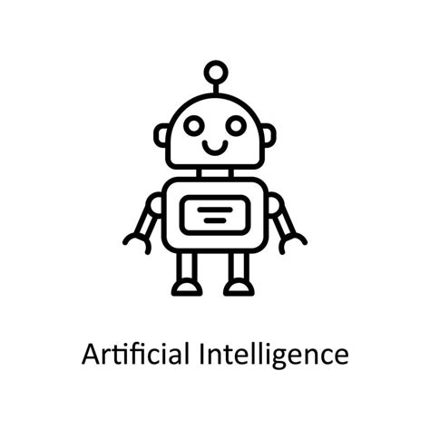 Artificial Intelligence Vector Outline Icons Simple Stock Illustration
