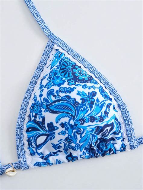 2025 New European And American Printed Swimwear Sexy Bikini Swimwear