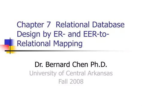 Ppt Chapter 7 Relational Database Design By Er And Eer To Relational Mapping Powerpoint
