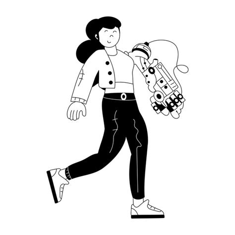 Premium Vector A Glyph Illustration Of Human Robot