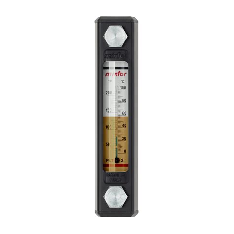 Hydraulic Vertical Level Indicator With Thermometer M10 Length 76mm