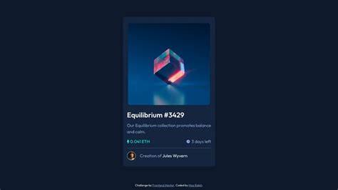 Frontend Mentor Nft Preview Card Component